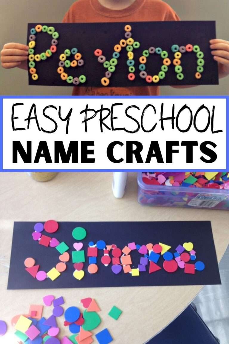 Easy Preschool Name Crafts - Outnumbered 3 to 1