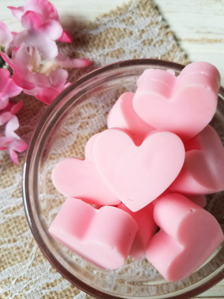 Homemade Strawberry Scented Mini Heart Soaps - Outnumbered 3 to 1
